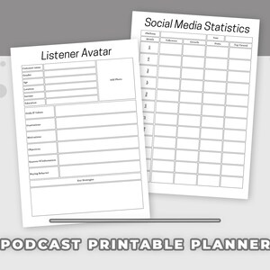 Podcast Printable Planner PDF, Podcast Planner Digital, Podcast Episode ...