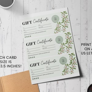 Editable and Printable Minimal Gift Certificate Template Gift - Etsy