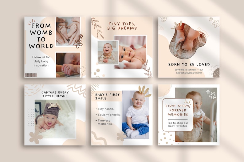 Baby Instagram Post Templates, Editable Canva Designs for New Parents ...