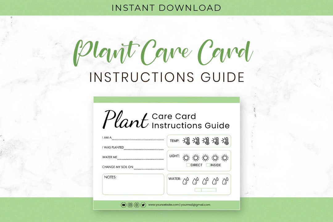 Editable Plant Care Card Canva Template Plant Care Card - Etsy Canada