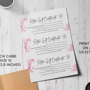 Retro Gift Certificate Template Canva, Downloadable Gift Certificate ...