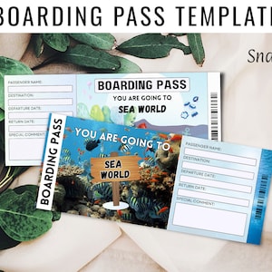 Sea World Surprise Ticket Template Editable Sea World Ticket Template ...