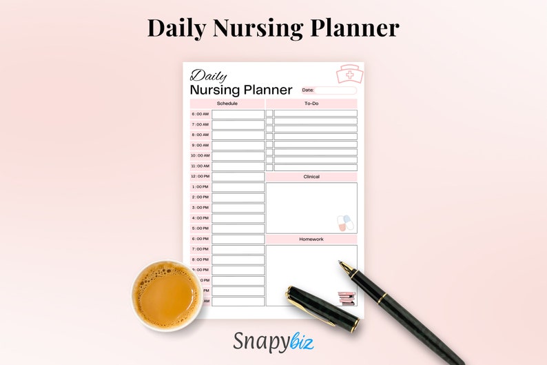 Daily Nursing School Printable Planner Nursing School - Etsy