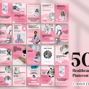Healthcare Pinterest Editable Canva Template, Healthcare Branding ...
