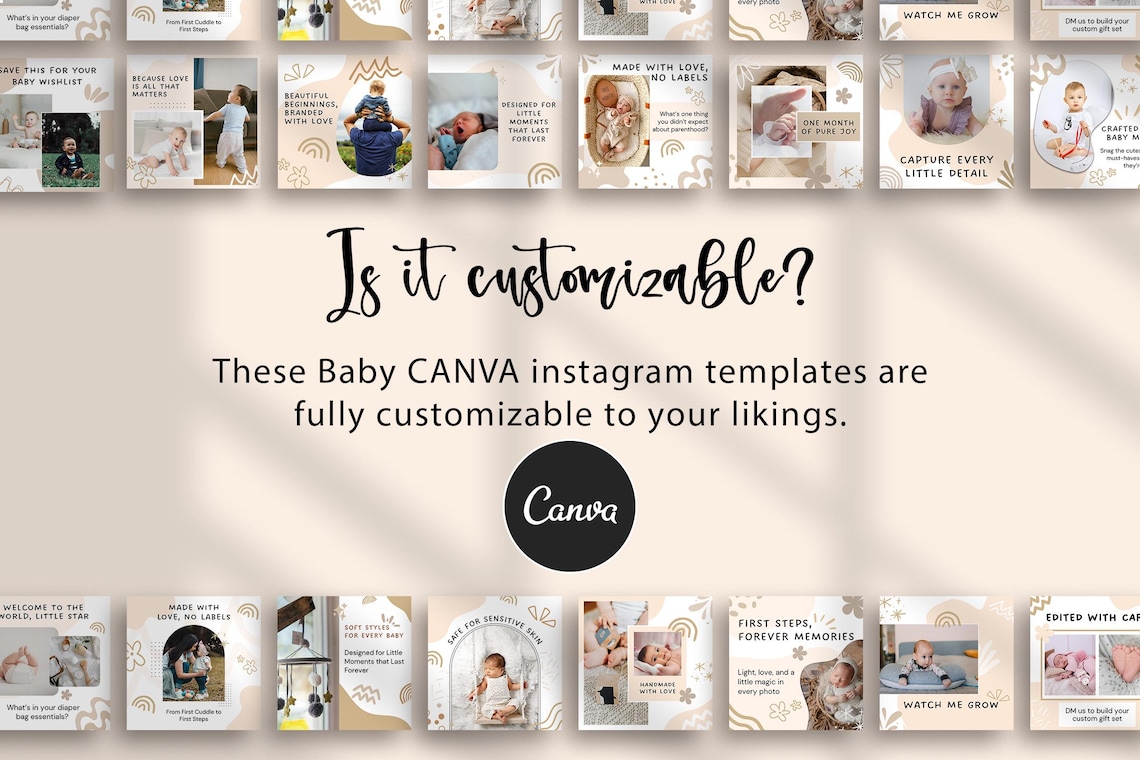 Baby Instagram Post Templates, Editable Canva Designs for New Parents ...