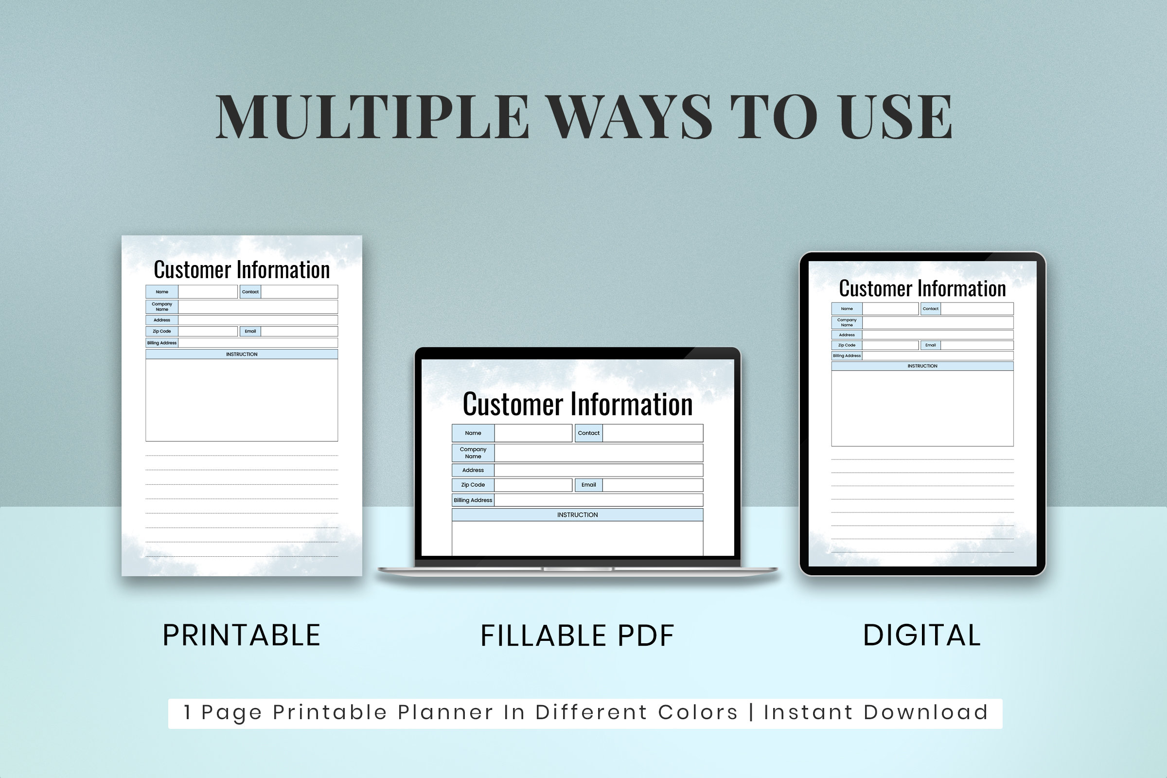 Printable Customer Information Sheet Direct Sales Planner - Etsy