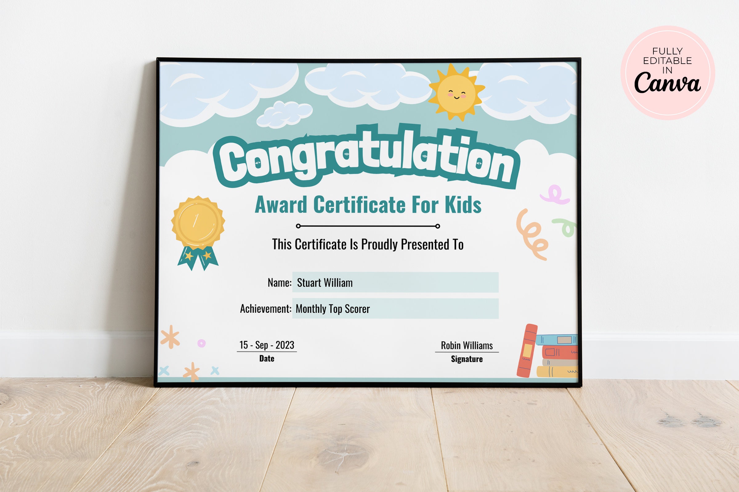 Printable Award Certificate for Kids Instant Download - Etsy