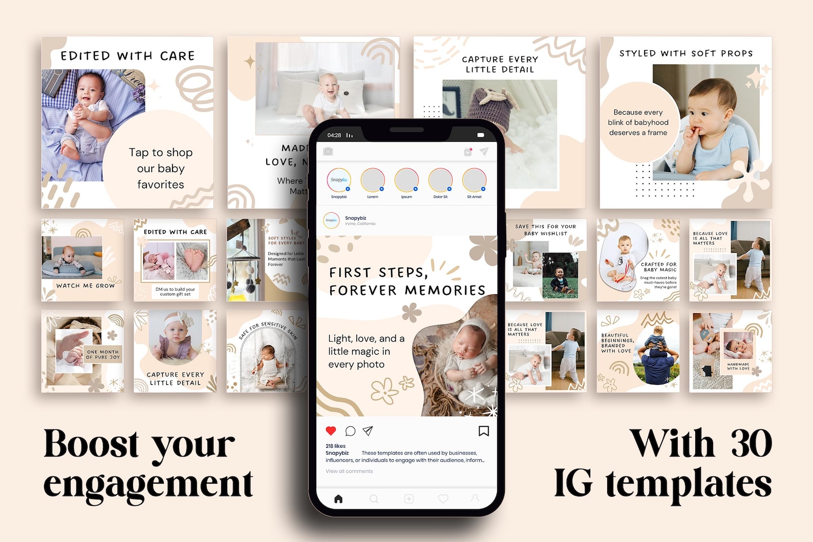 Baby Instagram Post Templates, Editable Canva Designs for New Parents ...