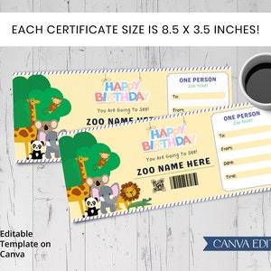 Canva Zoo Certificate Editable Template, Zoo Gift Certificate Template ...