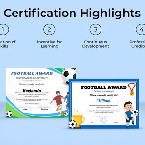 Editable Football Award Certificates Award Ceremony Certificates End of ...