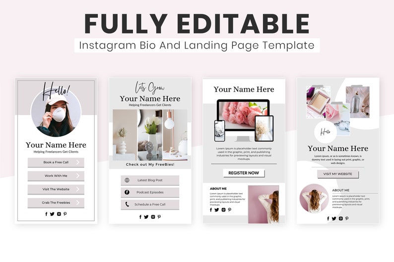 Instagram Link in Bio Instagram Landing Page Template - Etsy