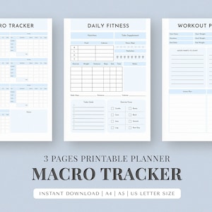 Macro Tracker Printable Planner Macro Tracker and Calorie Counter ...