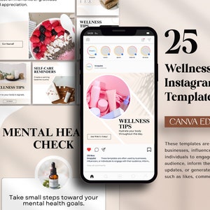 Wellness Instagram Post Template Health Social Media Template Fitness ...