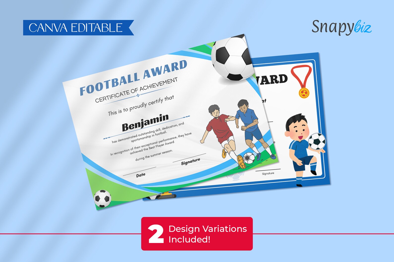 Editable Football Award Certificates Award Ceremony Certificates End of ...