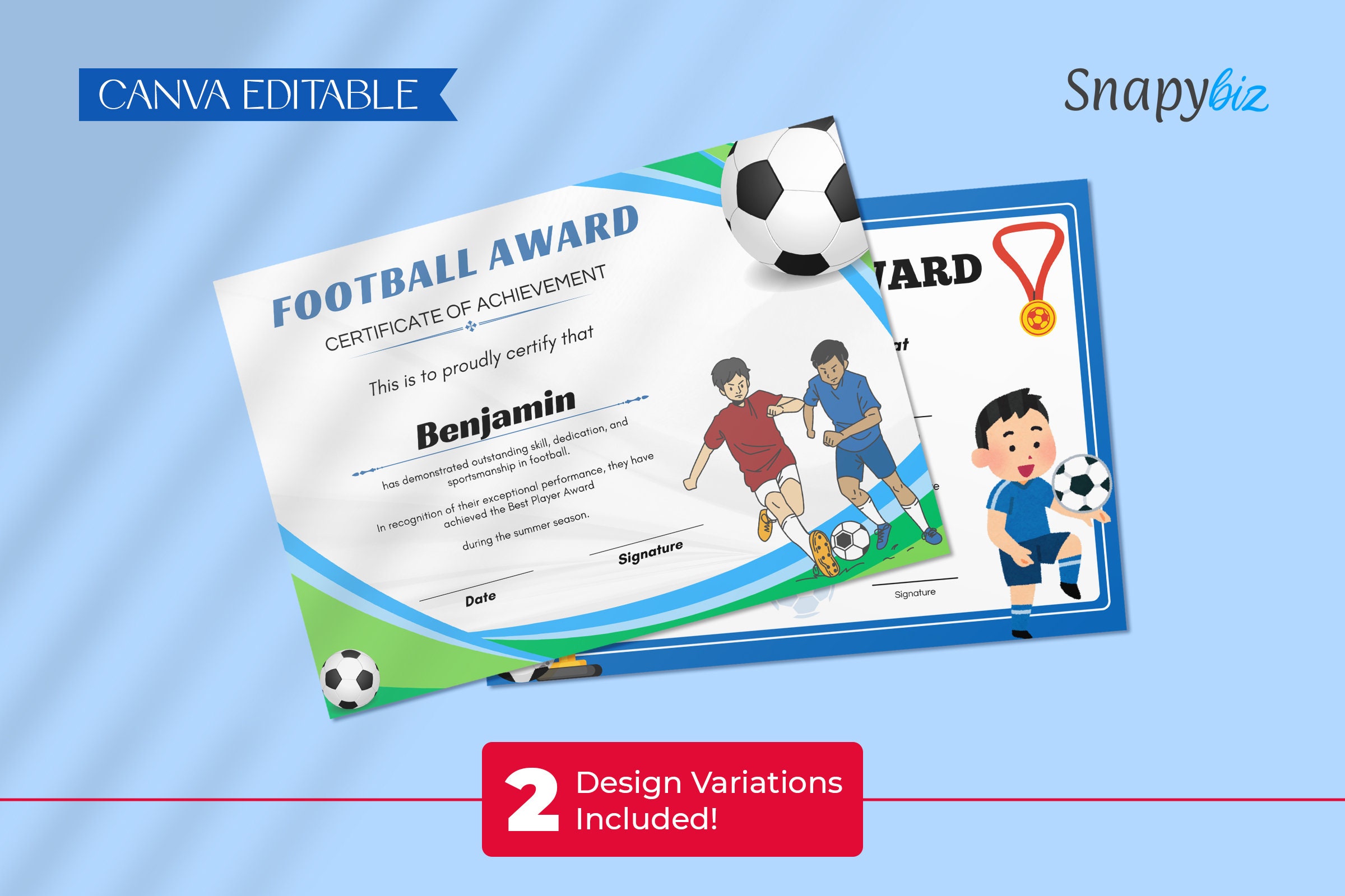 Editable Football Award Certificates Award Ceremony Certificates End of ...