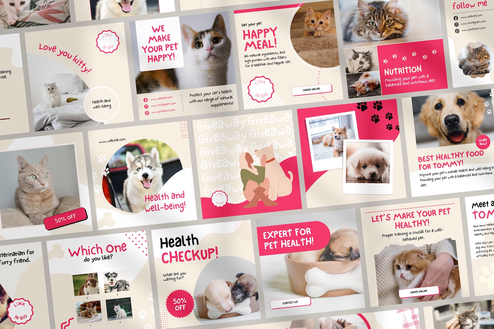 Pet Instagram, Editable Canva Template, Pet Social Media, Digital ...