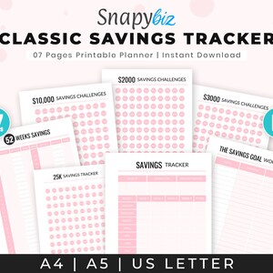 Savings Log Printable Planner Money Saving Inserts Saving Challenge ...