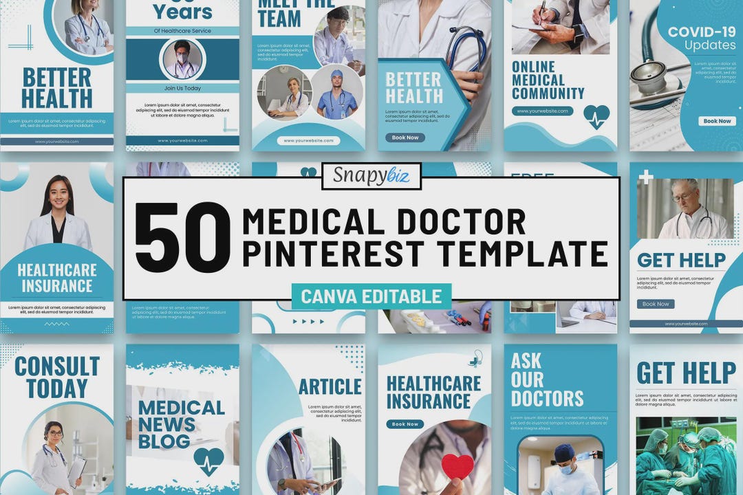 Medical Pinterest Marketing Pins Templates, Canva Social Media ...