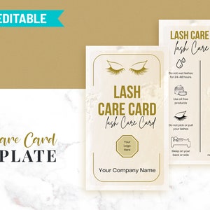 Lash Care Card Editable Template, Loyalty Card Editable Designs ...