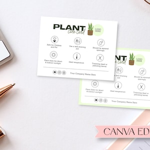 Editable Plant Care Card Template PDF, Plant Care Card Printable ...