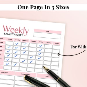 Printable Weekly Salah Tracker, Daily Salah Log, Islamic Prayer Planner ...