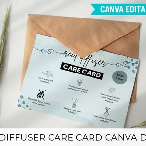 Reed Diffuser Care Card Canva Design,reed Diffuser Care Instructions ...