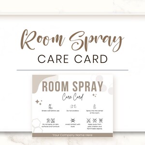 Room Spray Care Card Editable Template Canva DIY Printable Room Spray ...