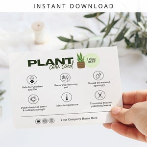 Editable Plant Care Card Template PDF, Plant Care Card Printable ...