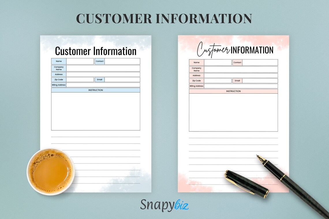 Printable Customer Information Sheet Direct Sales Planner - Etsy