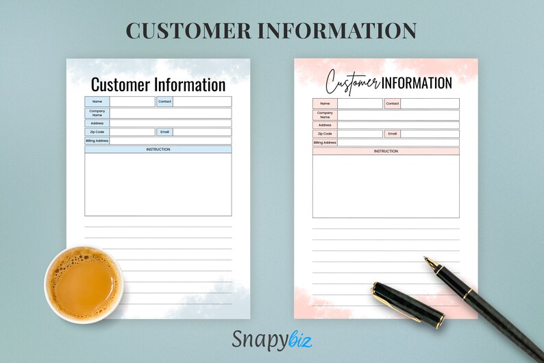 Printable Customer Information Sheet Direct Sales Planner - Etsy