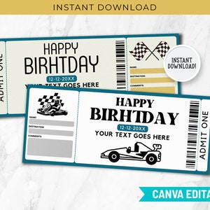 Editable Digital Racing Ticket Canva Template Customizable Race Ticket ...