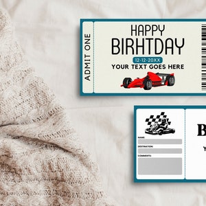 Editable Digital Racing Ticket Canva Template Customizable Race Ticket ...