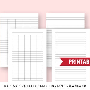 Blank Columns Chart Sheet Printable: Printable Table Worksheets (PDF ...
