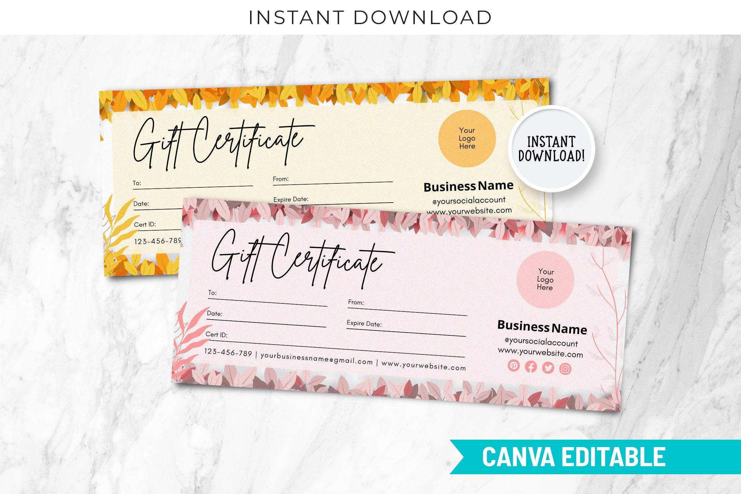 DIY Printable Gift Voucher Canva Certificate Customizable Gift - Etsy