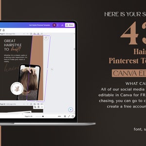 Hair Stylist Pinterest Template Editable, Hair Beauty Salon Social ...