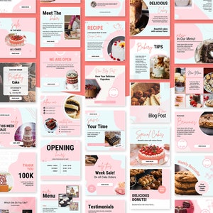 Bakery Canva IG Templates | Baking Instagram Post | Bakery Instagram ...