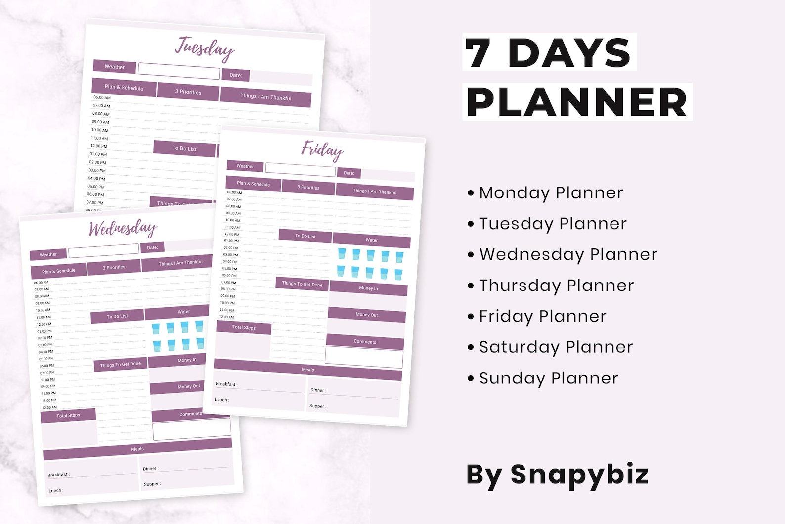 7 Day Planner Digital Day Planner Daily Planner Goodnotes - Etsy UK