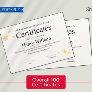 100 Funny Teacher Awards Certificates, Teacher Superlatives, Editable ...