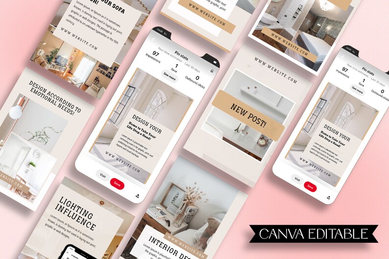 Pinterest Canva Editable Template Bundle, Pinterest Marketing, Social Media Pins, Food, Recipe ...