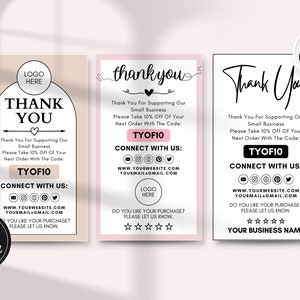 Printable Customer Thank You Card Small Business Customizable Thank You ...