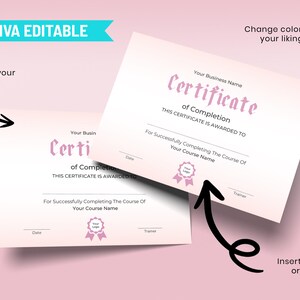Editable Certificate of Completion Template, Gold Certificate Template ...