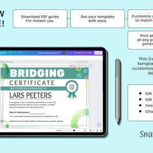 Editable Girl Scout Bridging Certificate, Canva Template (digital ...