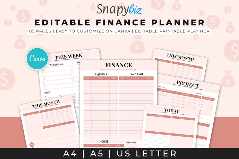 Finance Canva Planner Printable Finance Planner Budget - Etsy