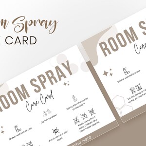 Room Spray Care Card Editable Template Canva DIY Printable Room Spray ...