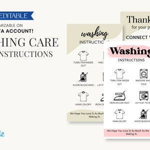 Editable Washing Care Card Printable Washing Instructions Template ...