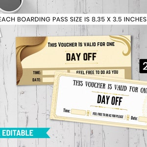 Editable Day off Voucher Canva Template Canva Gift Certificate Design ...