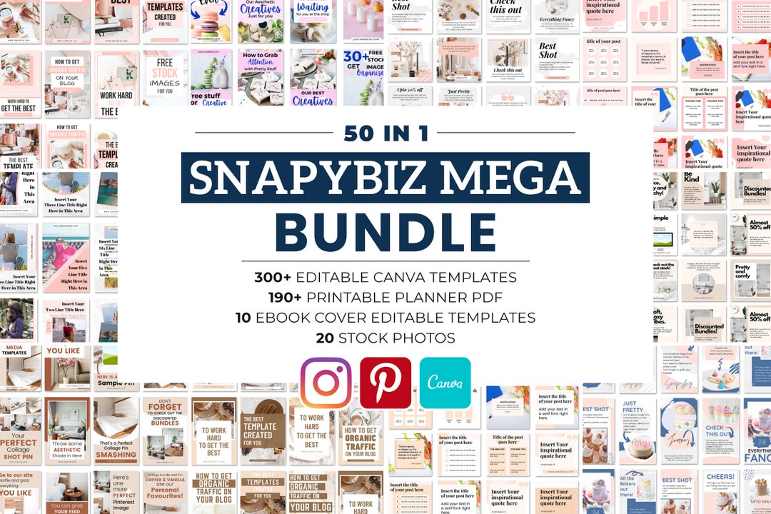 Mega Bundle, Social Media Bundle, Printable Planner Bundle, Social ...