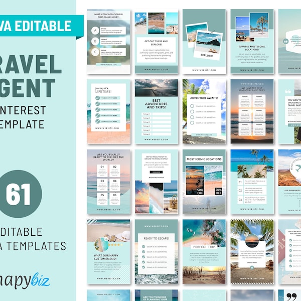 70 Travel Social Media Posts Templates Facebook Instagram IG, Travel ...