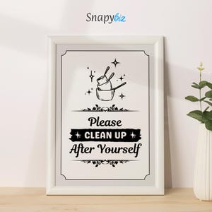 Please Clean up After Yourself, Printable Cleaning Sign for Kitchen ...