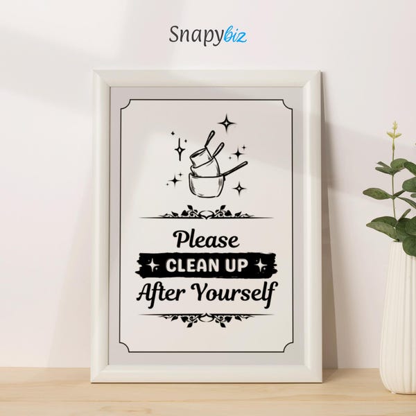 Please Clean up After Yourself Sign - Etsy